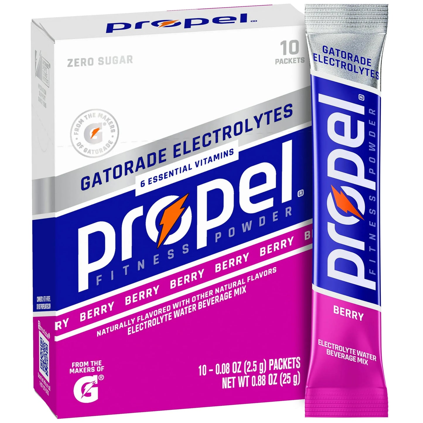 Gatorade Propel Powder Packet Electrolyte Berry Flavor - 10 count ...